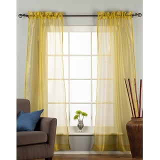 Olive Gold - Rod Pocket Sheer Tissue Curtain Panel Drape - Piece - Bed ...
