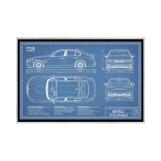 iCanvas "BMW M3 (F80) Blueprint" by Action Blueprints Framed - Bed Bath ...