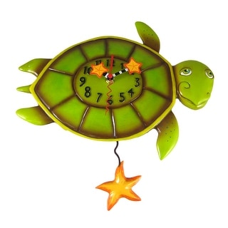 Allen Designs Shelldon Turtle Pendulum Wall Clock - 12 X 12 X 1.75 ...