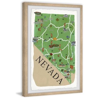 'Nevada Landmarks Map' Framed Painting Print - Bed Bath & Beyond - 33983695