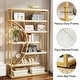 71-inch Tall Etagere Bookcase Bookshelf with Half-moon Design for Home ...