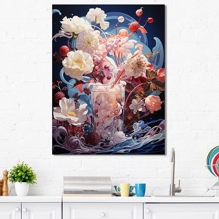 Designart "Pink Soda Fizzing Dreamscape " Soda Wall Art - Bed Bath ...