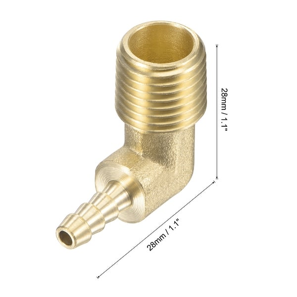 Brass Hose Barb Fitting Elbow Male Threaded Right Angle Pipe Connector ...