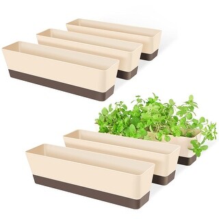 Indoor Windowsill Planter Boxes, 6 Pack 16 x3.8 Inch Rectangle ...