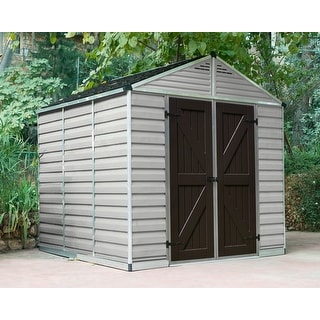 SkyLight 8ft x8ft Tan Garden Outdoor Storage Shed - 8ft. x8ft. - Bed ...