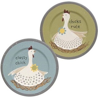 Classy Chick Plate 2 Asstd. - 8.5" in diameter by .5" deep. - Bed Bath ...
