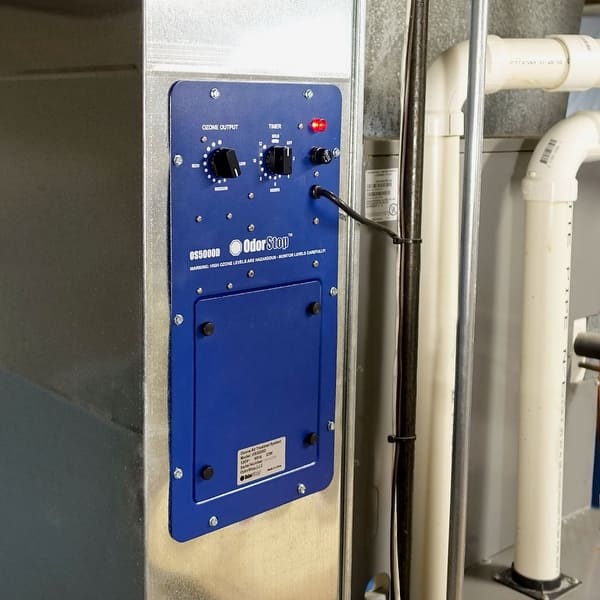 OdorStop Duct-Mounted Ozone Generator Air Purifier with Airflow Sensor ...