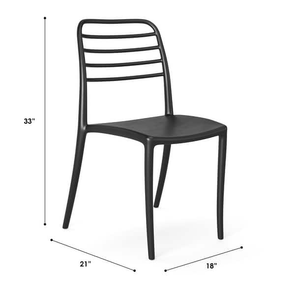 Flora 2-Pack Modern Plastic Stacking Dining Chair (Black) - Bed Bath & Beyond - 34457582