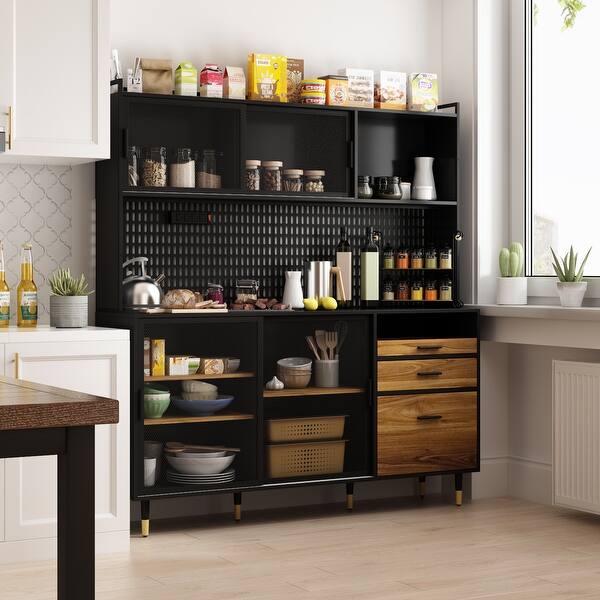 Kitchen Cabinet Pantry Cabinet Ample Storage Space Working Station - On ...