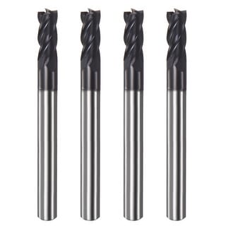 4pcs Square End Mills 3/16" Cutting Dia 4 Flutes Tungsten Steel Carbide ...