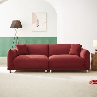 Modern Living Room Simple Loveseat Sofa, Bread Shape 2 Seater Thick ...