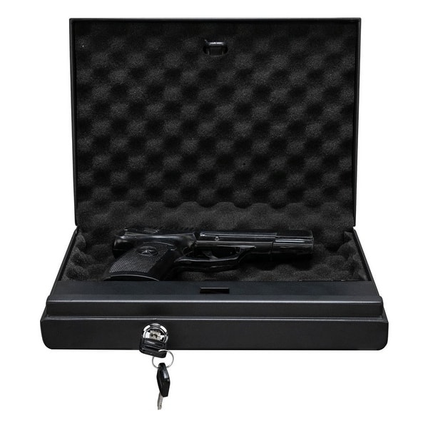 Small Pistol Case Single Capacity Keyboard Lock Gun Safe Box - Black ...