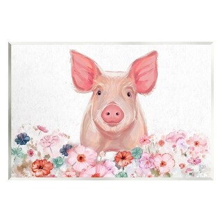 Stupell Pastel Piglet & Florals Wall Plaque Art Design by Ziwei Li ...