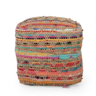 Modern Design Handcrafted Fabric Square Pouf，Softness And Comfort - Bed ...