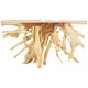 Brown Teak Wood Handmade Live Edge Tree Trunk Console Table - Bed Bath ...