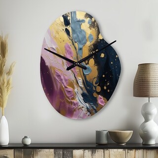 Purple And Blue Movements In Paint III - Abstract Painting Wall Clocks ...