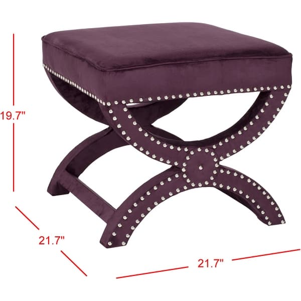 Safavieh Dante X-Bench Purple Ottoman - Bed Bath & Beyond - 7495227