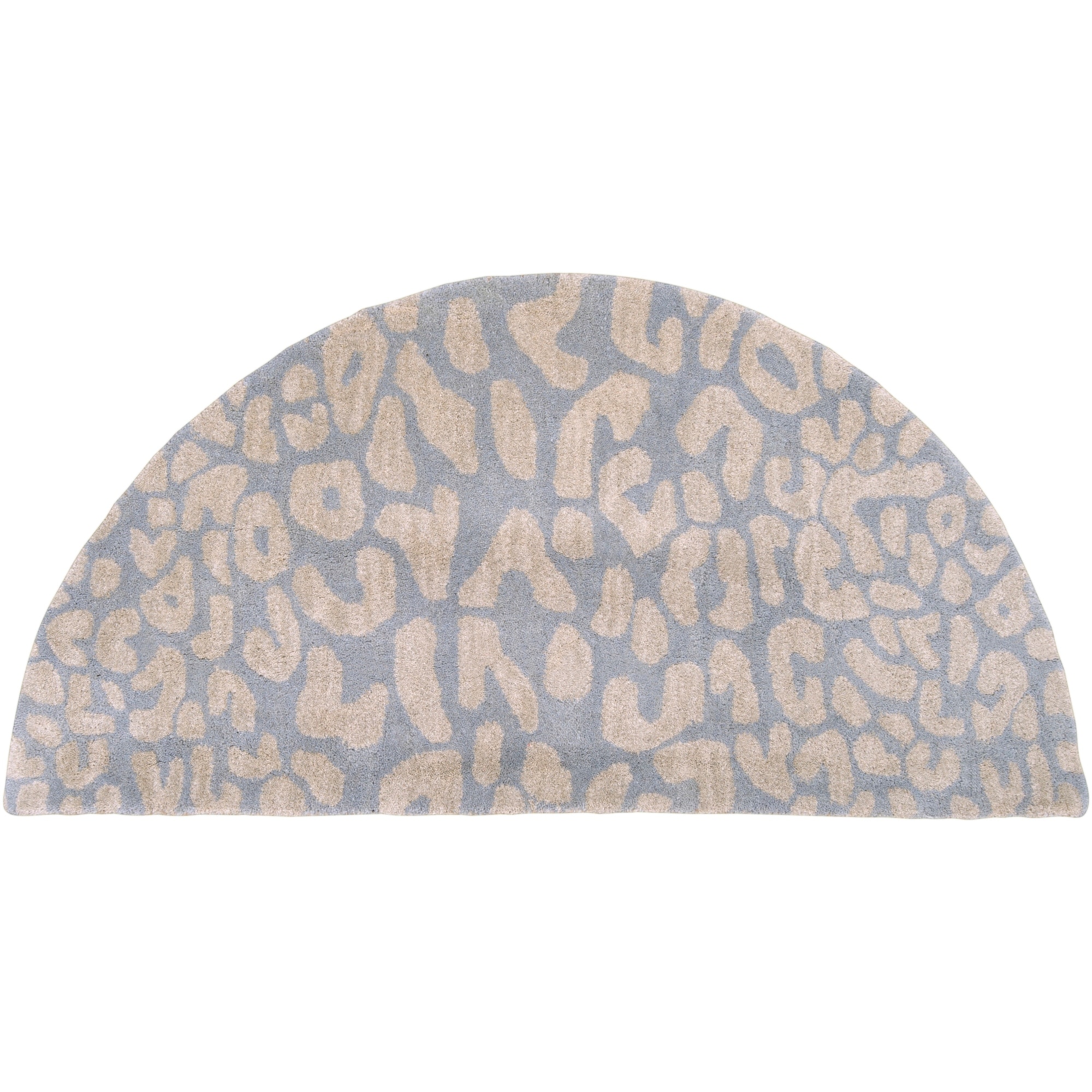 Hand-tufted Pale Blue Leopard Lille Animal Print Wool Area Rug - 2' x 4 ...