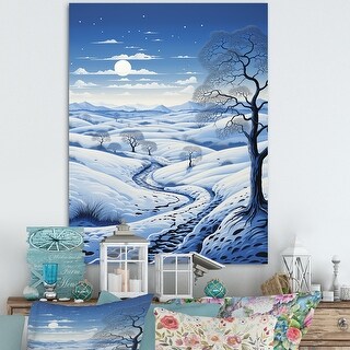 Designart "Snow Winters Solitude V" Snow Wall Decor - Bed Bath & Beyond ...
