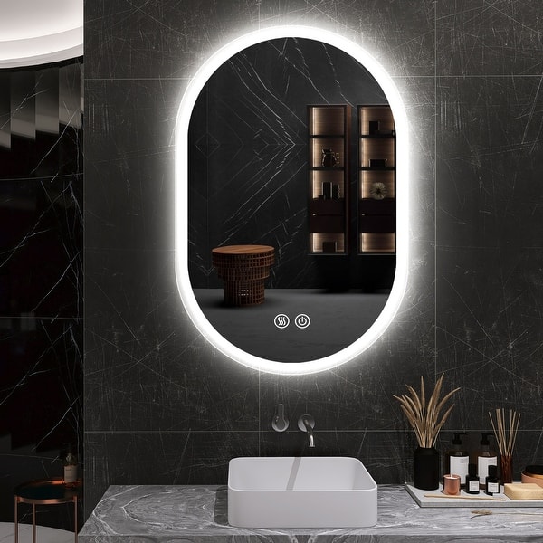 Frameless Oval Smart Vanity Mirror, Vertical Hanging - Bed Bath ...