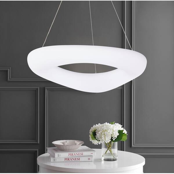Modern White Ring Single Tier LED Pendant Light - Bed Bath & Beyond ...
