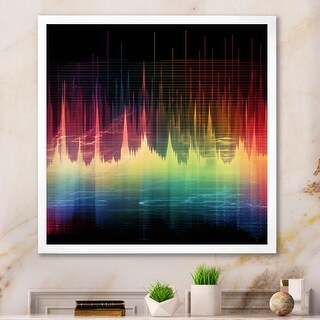 Designart "Sounds Of The Waves Spectogram" Abstract Shapes Framed ...