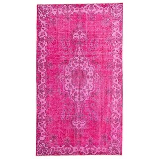 ECARPETGALLERY Hand-knotted Color Transition Dark Pink Wool Rug - 6'2 x ...