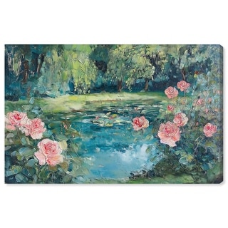 Ruby Bloom Lake II Canvas Classic Floral Art by Art Remedy - Bed Bath ...