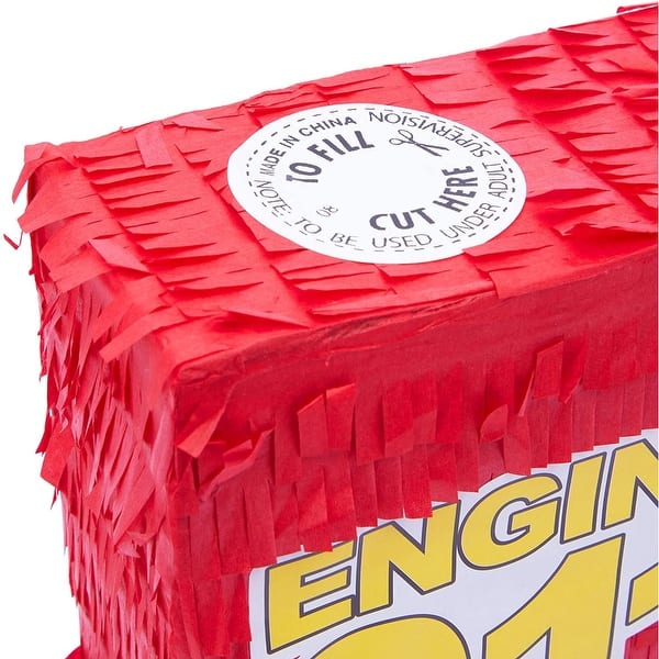 fire truck pull string pinata