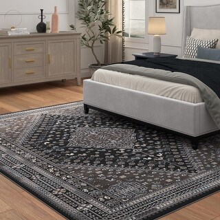 Brown; Beige; Ivory and Blue Viscose Area Rug, Durable Power Loomed ...