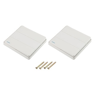 Light Switch Wall Push Button 3 Gang 2 Way White 250V 10A 86mmx86mm ...