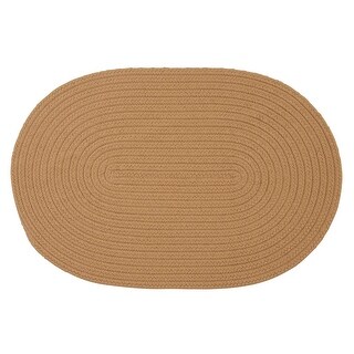 Gold Solid Textured Handcrafted Reversible Oval Door Mat 26" x 40 ...