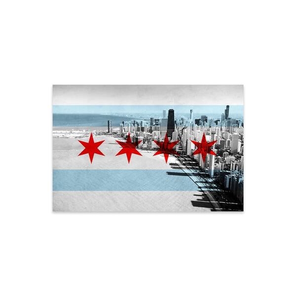 Chicago City Flag (Downtown Skyline) Print On Acrylic Glass by iCanvas ...