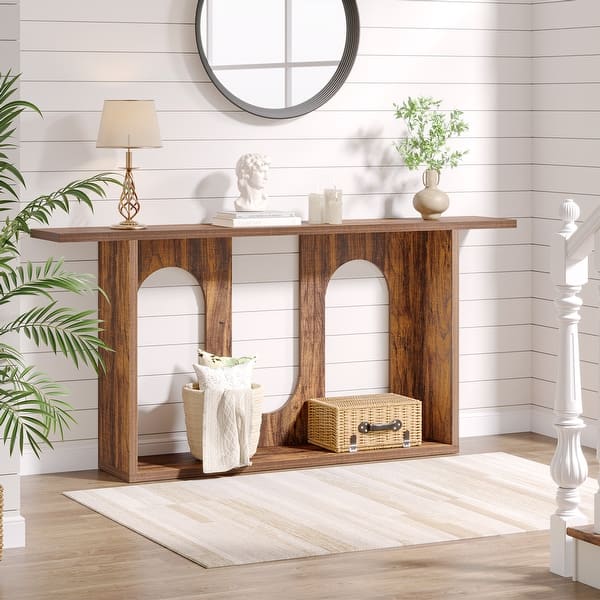 70.9 inch Farmhouse Console Table, Extra Long Entryway Console Table ...