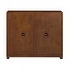Modern Walnut-colored Storage Cabinet Buffet with 2 Outlet Holes for ...