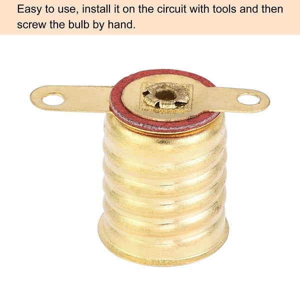 E10 Lamp Socket 30VDC 0.5A 19x13mm Bulb Holder Screw Base Gold Tone ...