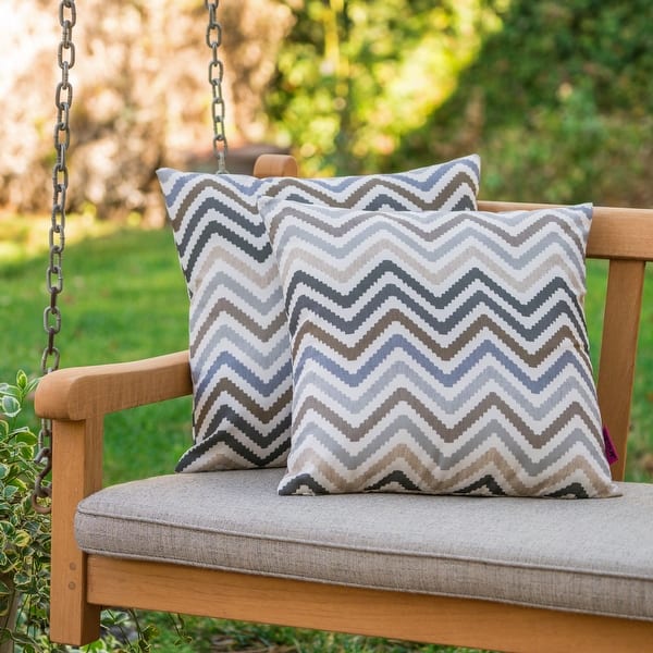 Kimpton Outdoor Zig Zag Pillow (Set of 2) by Christopher Knight Home ...