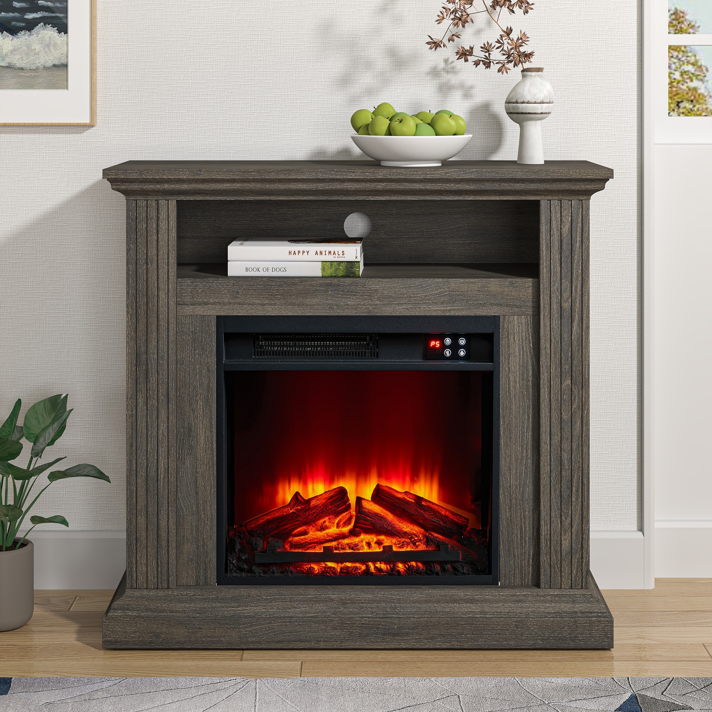 32 inch electric fireplace tv stand store