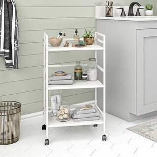 Marshall 3-Shelf Rolling Storage Cart - White - Bed Bath & Beyond ...