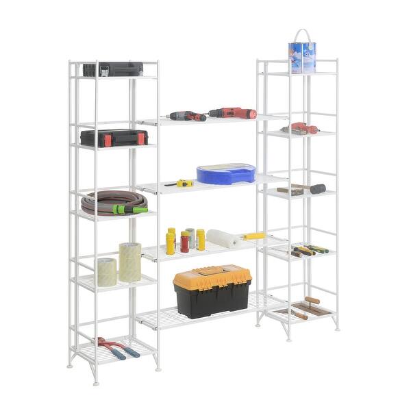 Xtra Storage 5 Tier Folding Metal Shelves with Set of 4 Deluxe ...