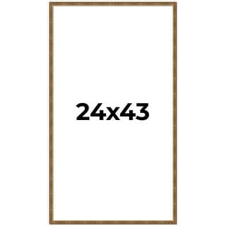 24x43 Frame Black Real Wood Picture Frame Kingsley Gold Distressed ...