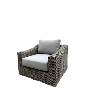 Tulum Two-Tone Dark Beige Aluminum Frame Arm Chair with Cushions - Bed ...