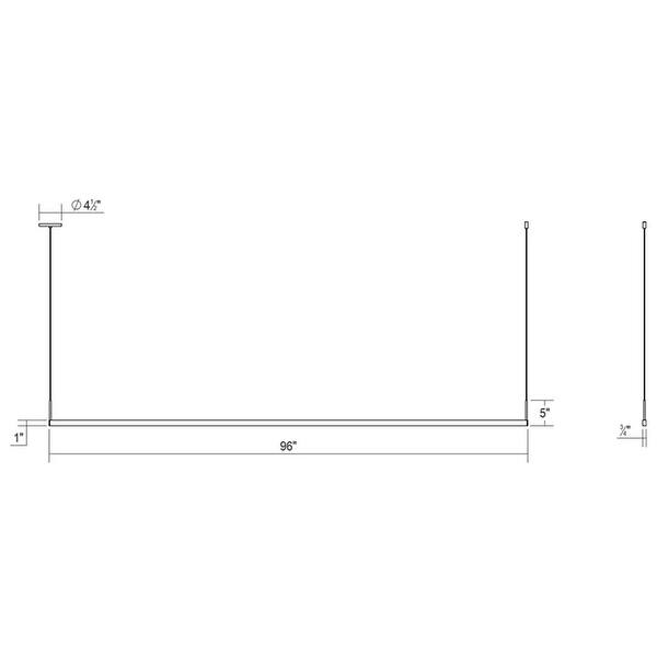 Sonneman Lighting Thin-Line Satin Black 96-inch LED One Sided Pendant, White Shade - Bed Bath ...