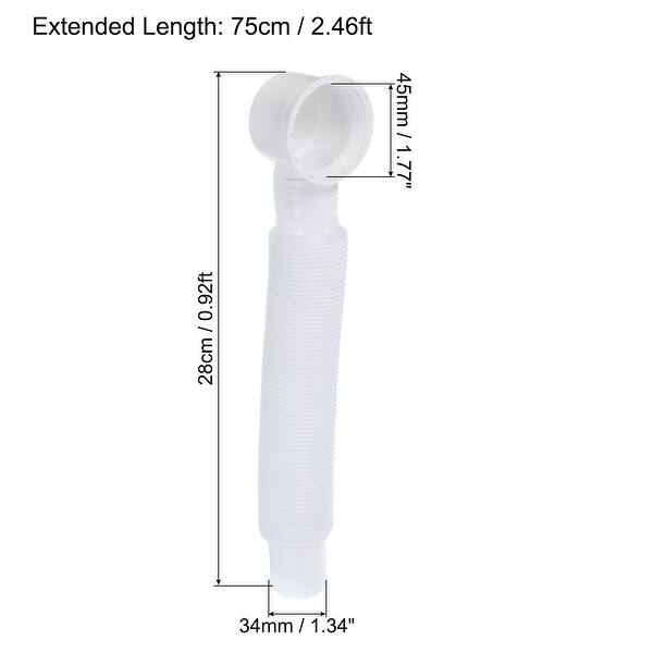 2Pcs Bathtub Drain Pipe 28cm Adjustable Tubing Flexible Drainage Hose - White - Bed Bath ...