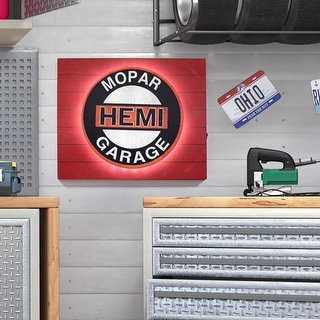 American Art Decor Vintage Mopar Hemi Metal Backlit LED Sign - 15"x18 ...