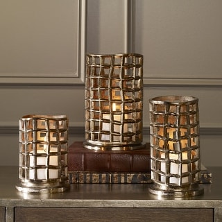 22” Bronze Kavya Nickel Cage Candleholders Set of 3 - N/A - Bed Bath ...