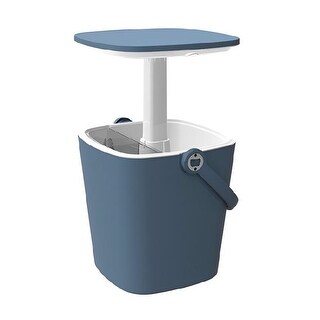 Patio Ice Bucket,with Multifunctional Outdoor Side Table with Snack ...