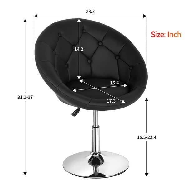 Living Room Vanity Chair Makeup Chair Swivel Accent Chair Round Back ...