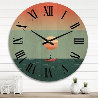 Designart "Minimalism Solidate Landscape VI" Minimalism Oversized Wood ...