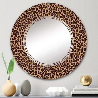 Designart 'Leopard Fur II' Printed Animals Leopard Wall Mirror - Bed ...